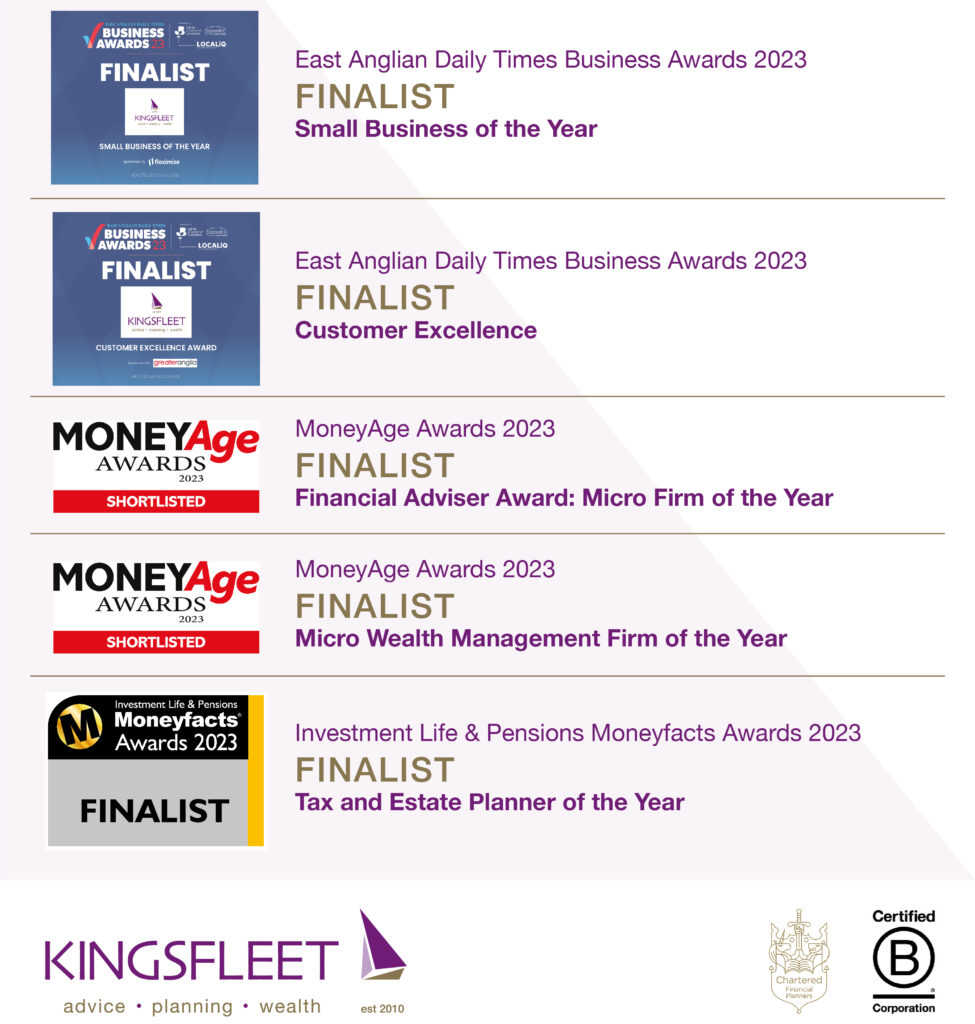Five Prestigious Awards Nominations - Kingsfleet Wealth